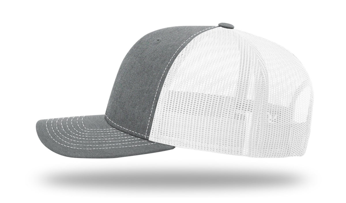 Bone Fish Leather Patch Heather Grey-White Richardson 112 Snapback Tru ...